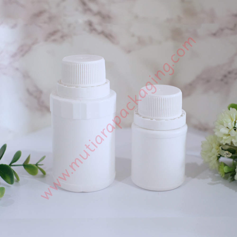 jual botol kosmetik botol kapsul bulat isi 60ml dan 30ml murah berkualitas