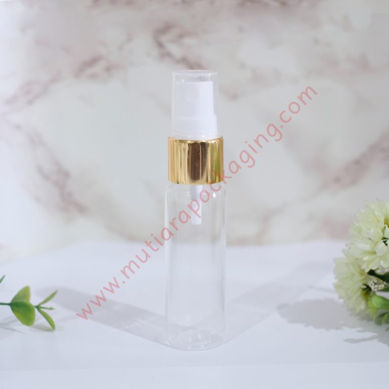 jual botol kosmetik spray 30ml natural neck gold murah serta berkualitas